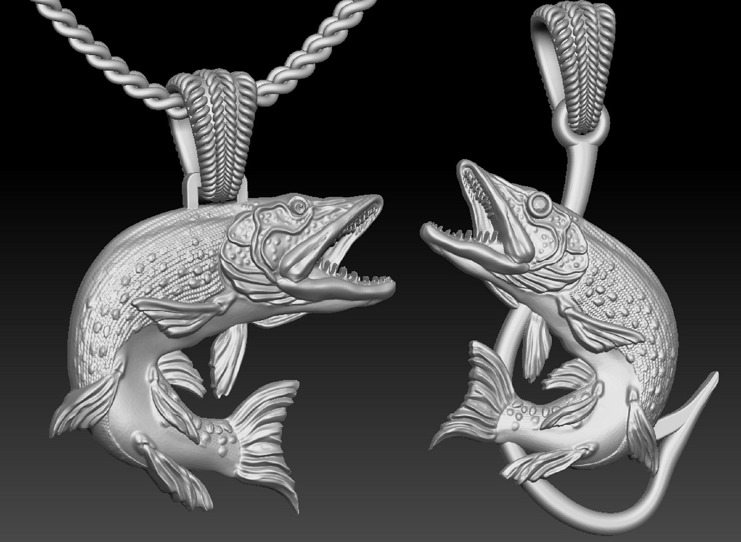 Pendant Pike Two Options With Diamond And Hook 3D Model - TurboSquid ...