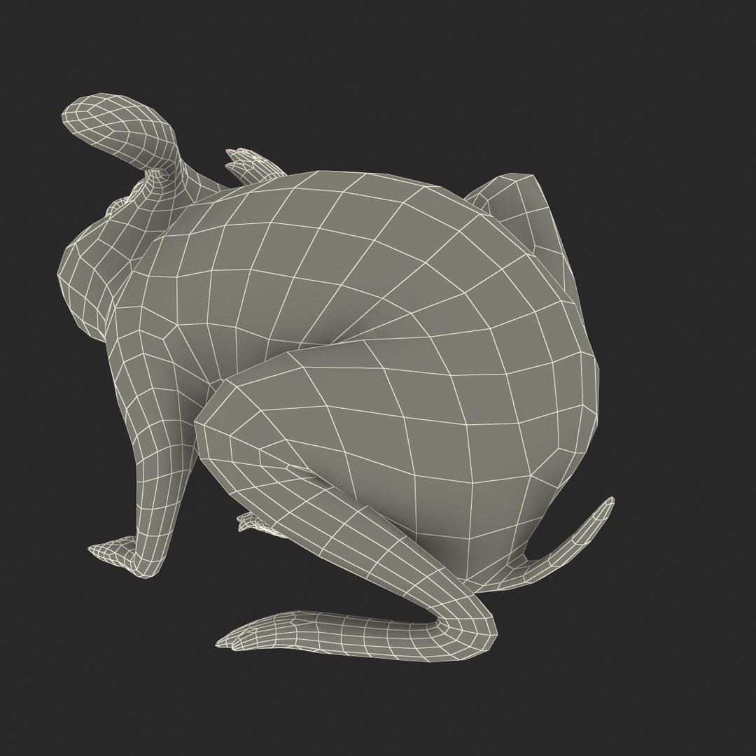 3d Model Black Rabbit Pose 4