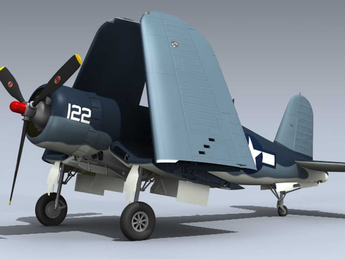 Wwii F4u-1a Corsair Vmf-111 3d Model