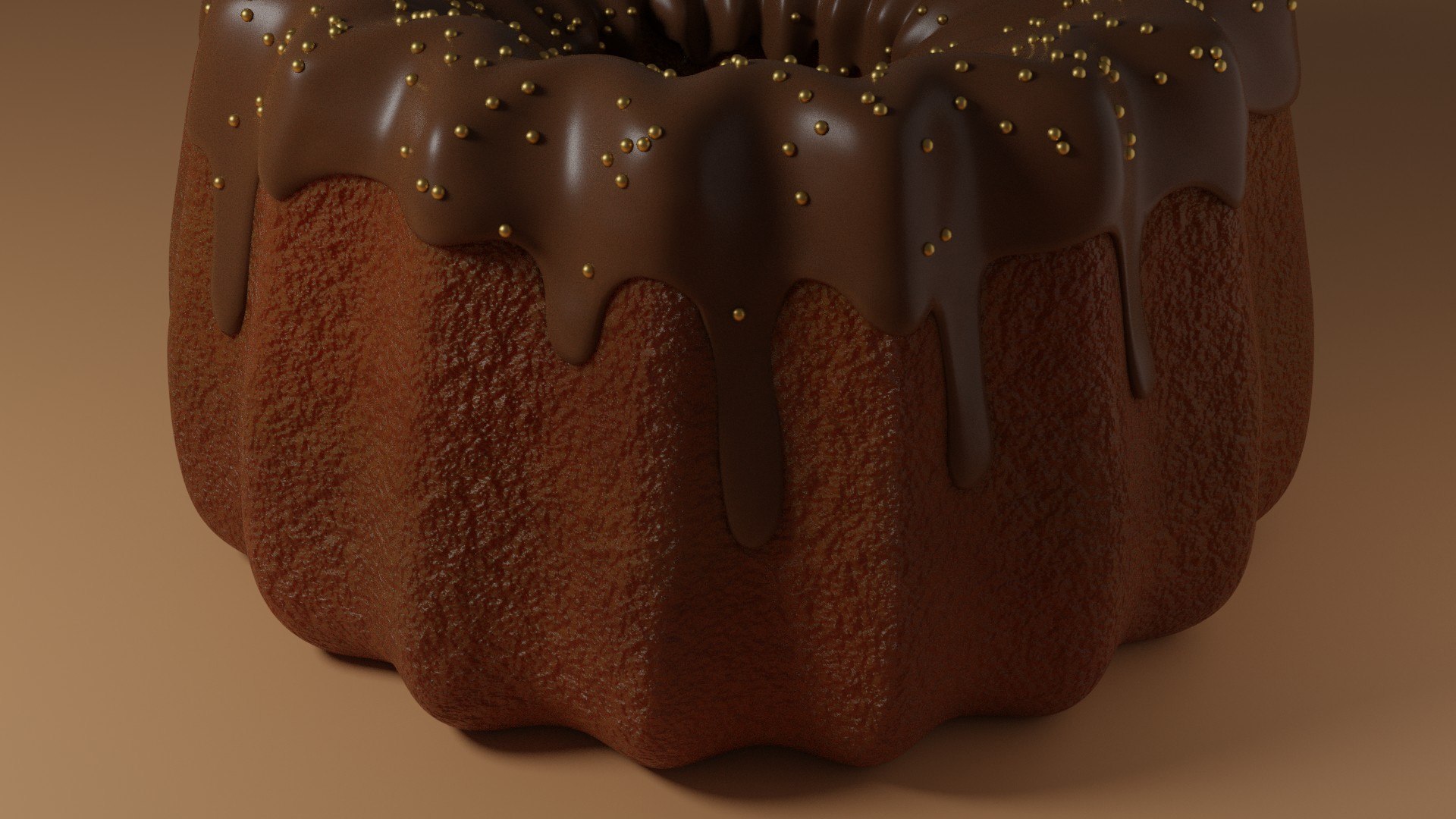 3D Chocolate Cake With Icing Model - TurboSquid 1816602
