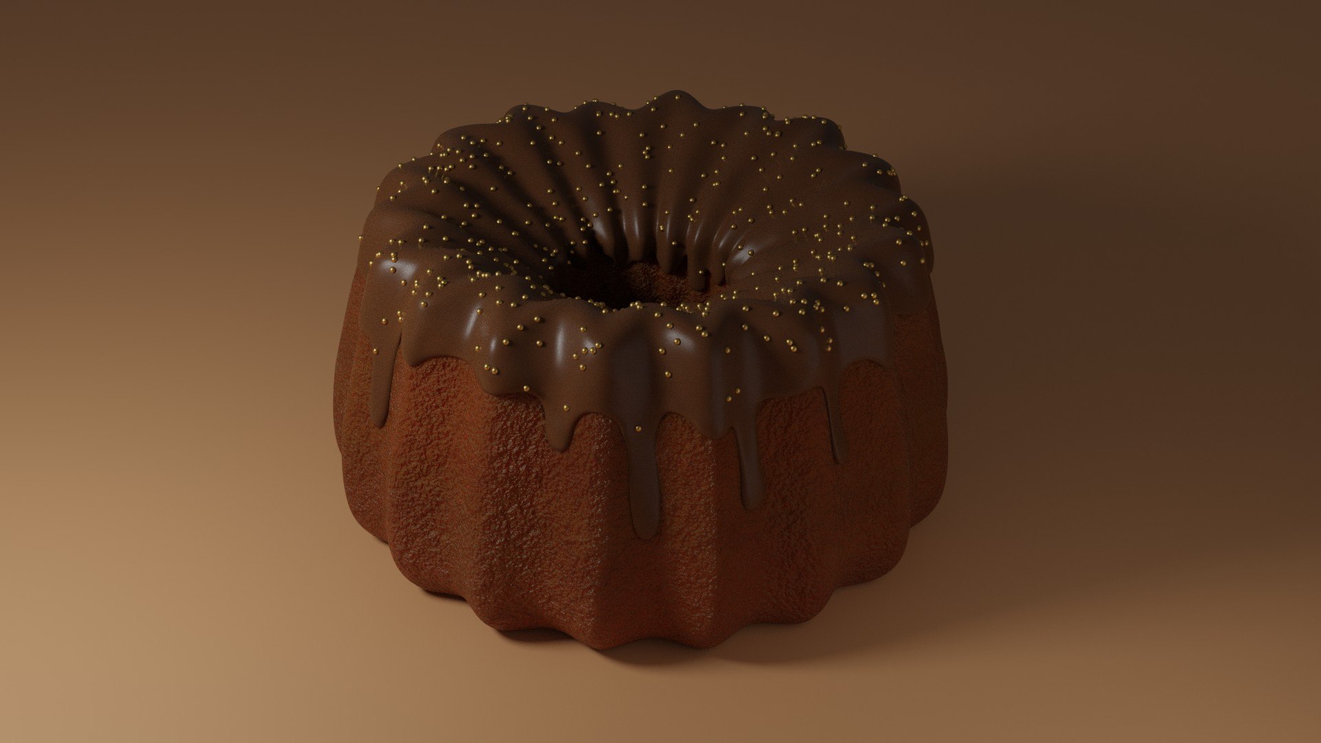 3D Chocolate Cake With Icing Model - TurboSquid 1816602