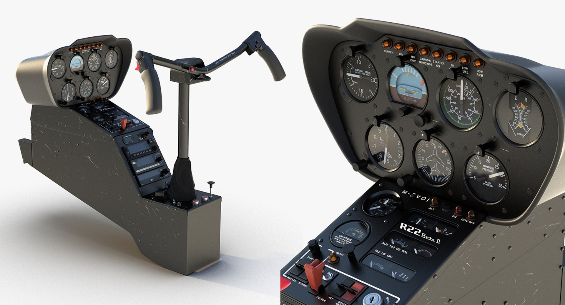 Helicopter Control Panels 3D Model - TurboSquid 1240838