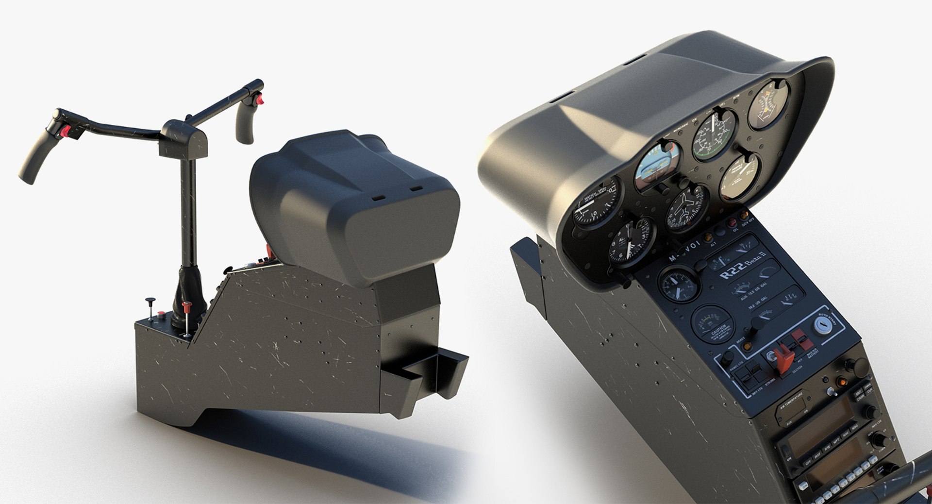 Helicopter Control Panels 3D Model - TurboSquid 1240838