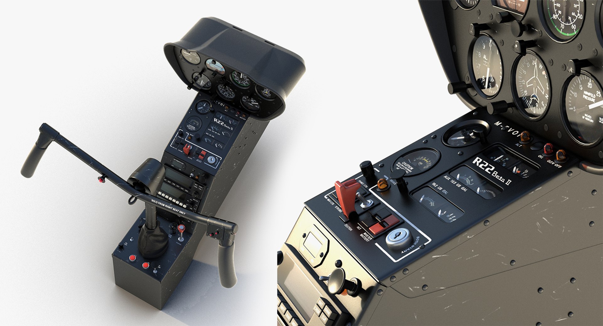 Helicopter Control Panels 3D Model - TurboSquid 1240838