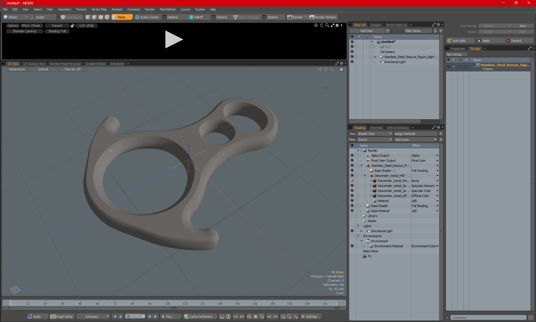 3D Stainless Steel Rescue Figure Eight Belay - TurboSquid 2191639