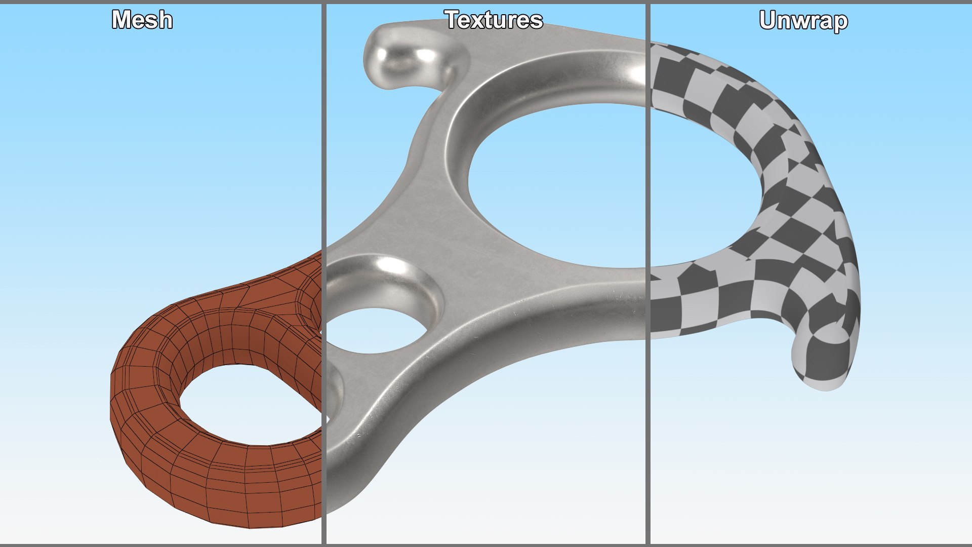 3D Stainless Steel Rescue Figure Eight Belay - TurboSquid 2191639