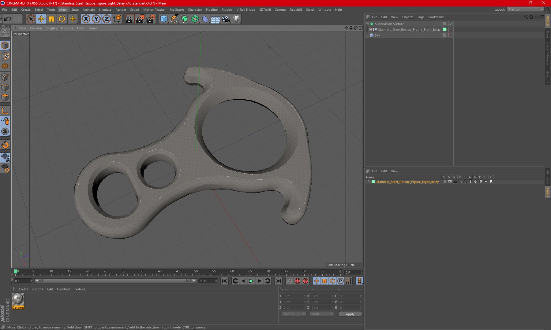 3D Stainless Steel Rescue Figure Eight Belay - TurboSquid 2191639