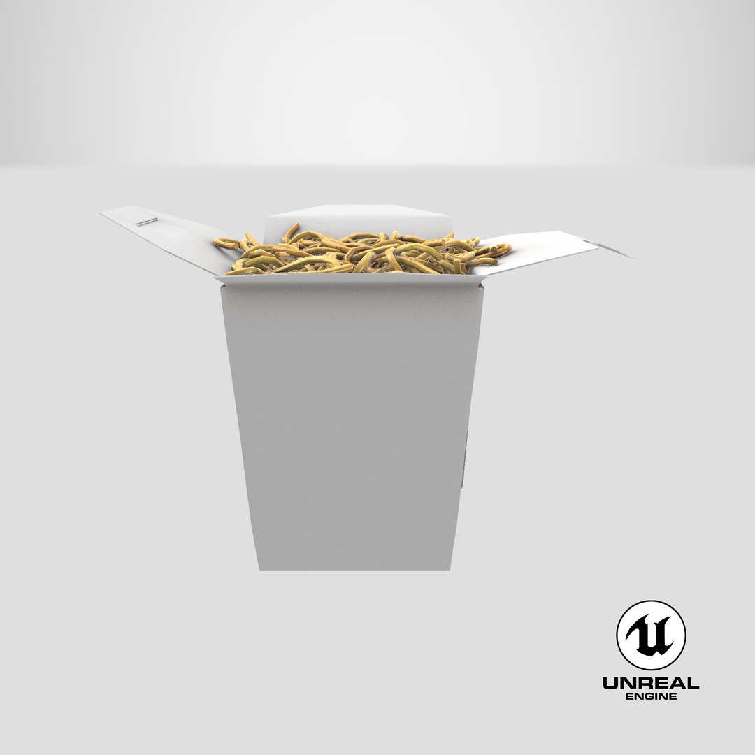 3d model chinese takeout box open