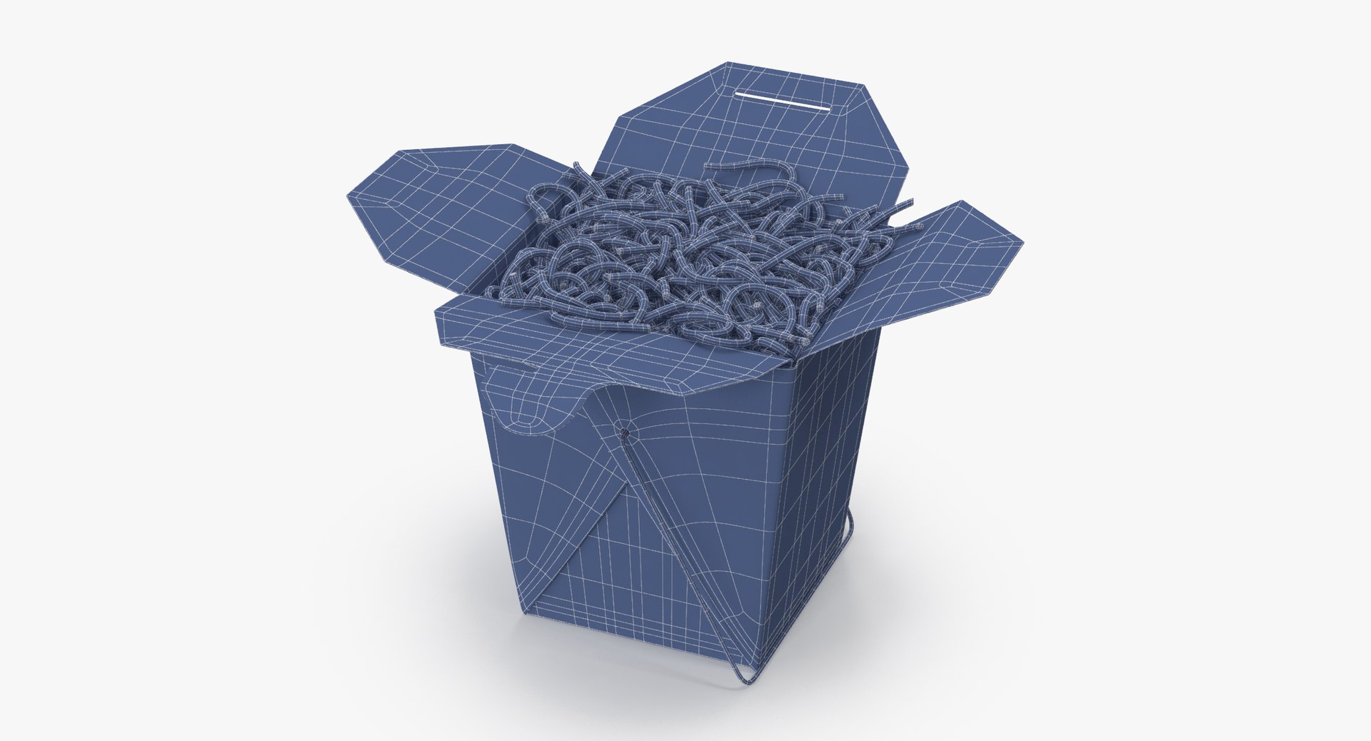 3d Model Chinese Takeout Box Open