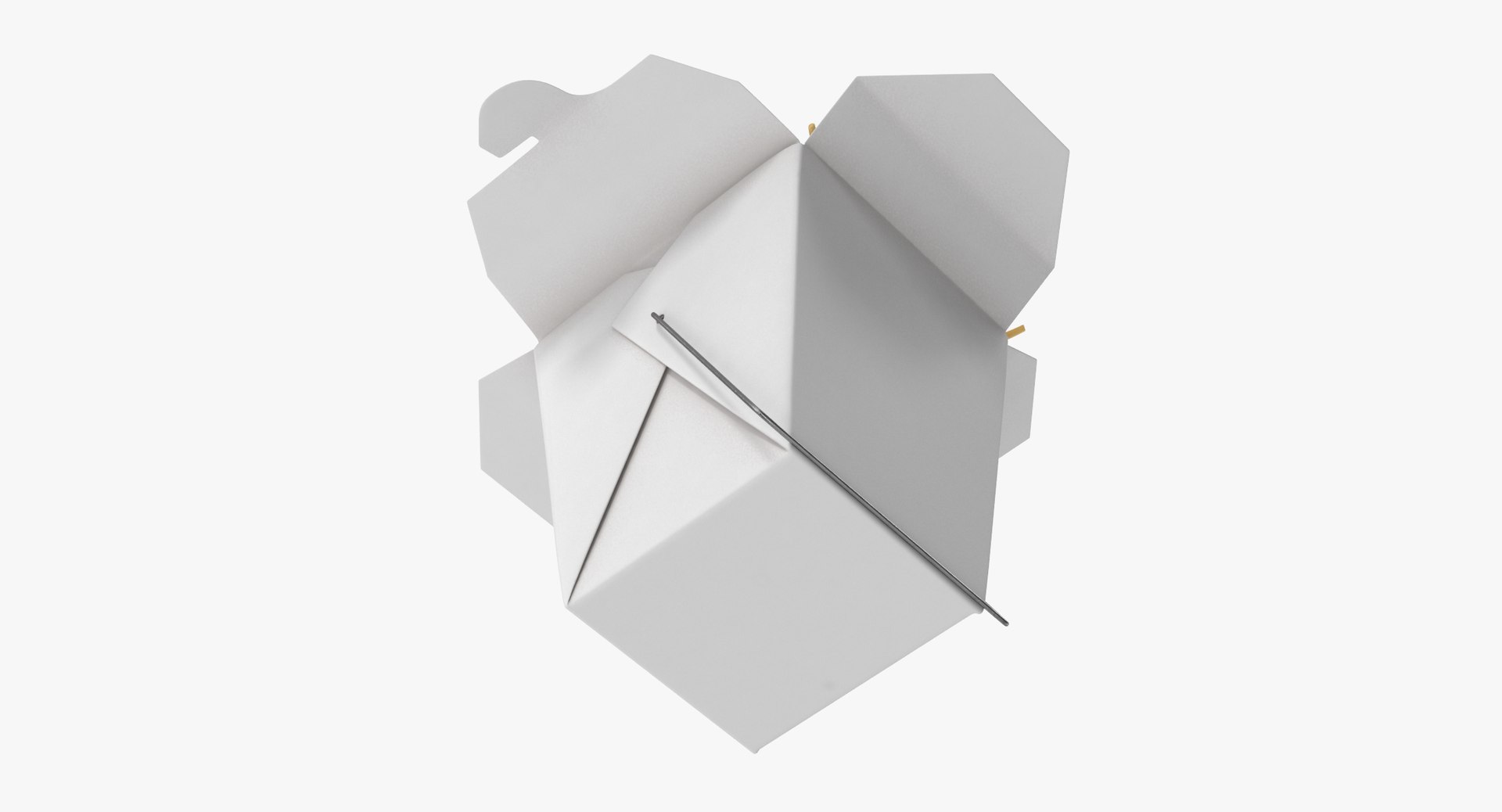 3d Model Chinese Takeout Box Open
