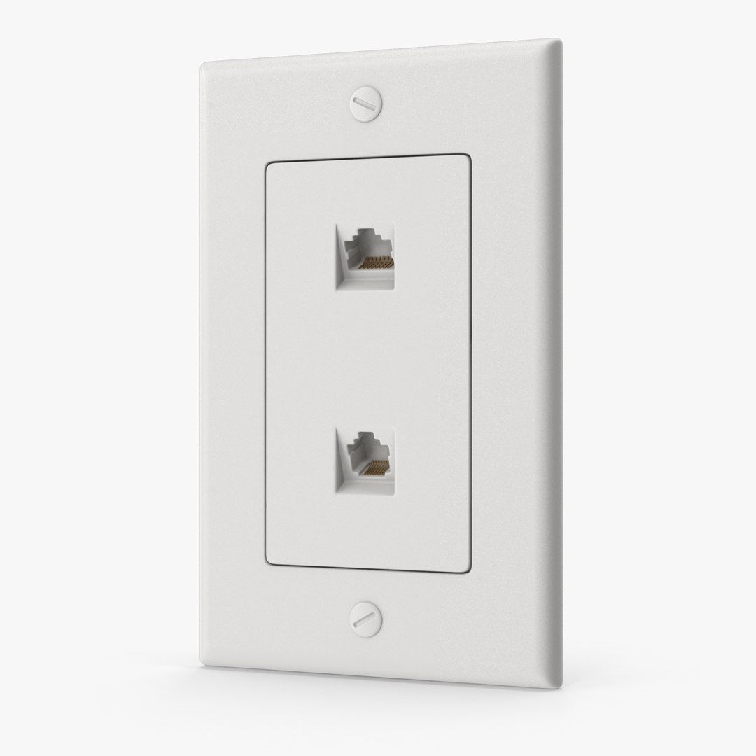 3D Ethernet And Phone Socket model - TurboSquid 1858658
