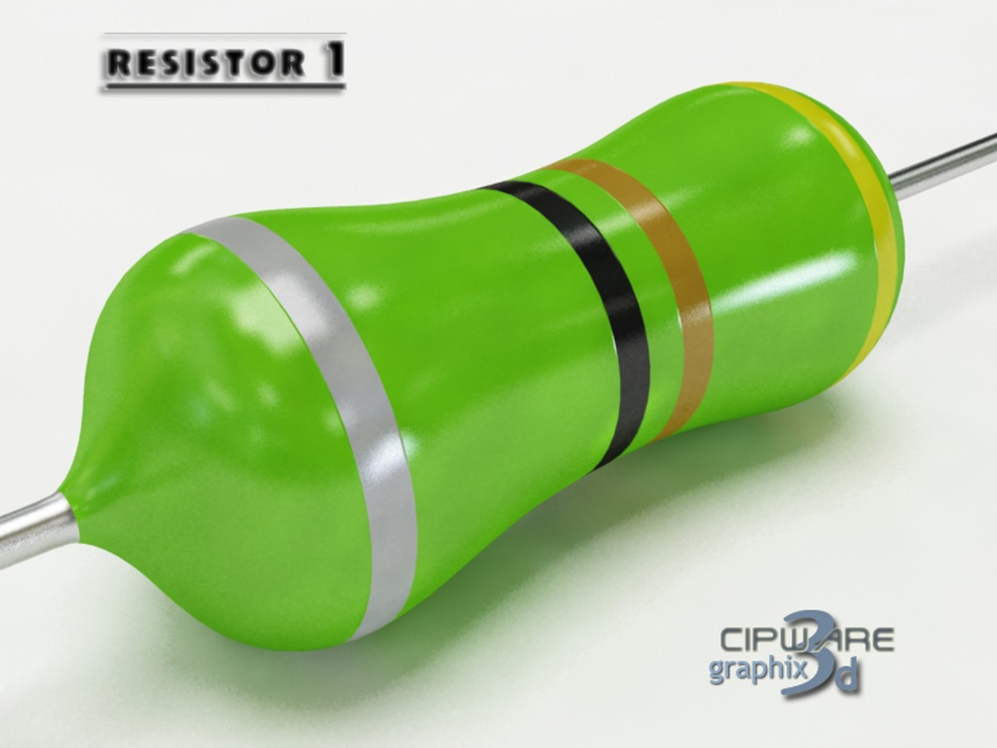electronic resistor 1 3d model