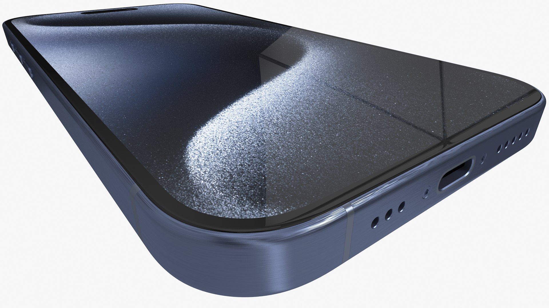 3D Apple IPhone 15 Pro Blue Titanium - TurboSquid 2125861