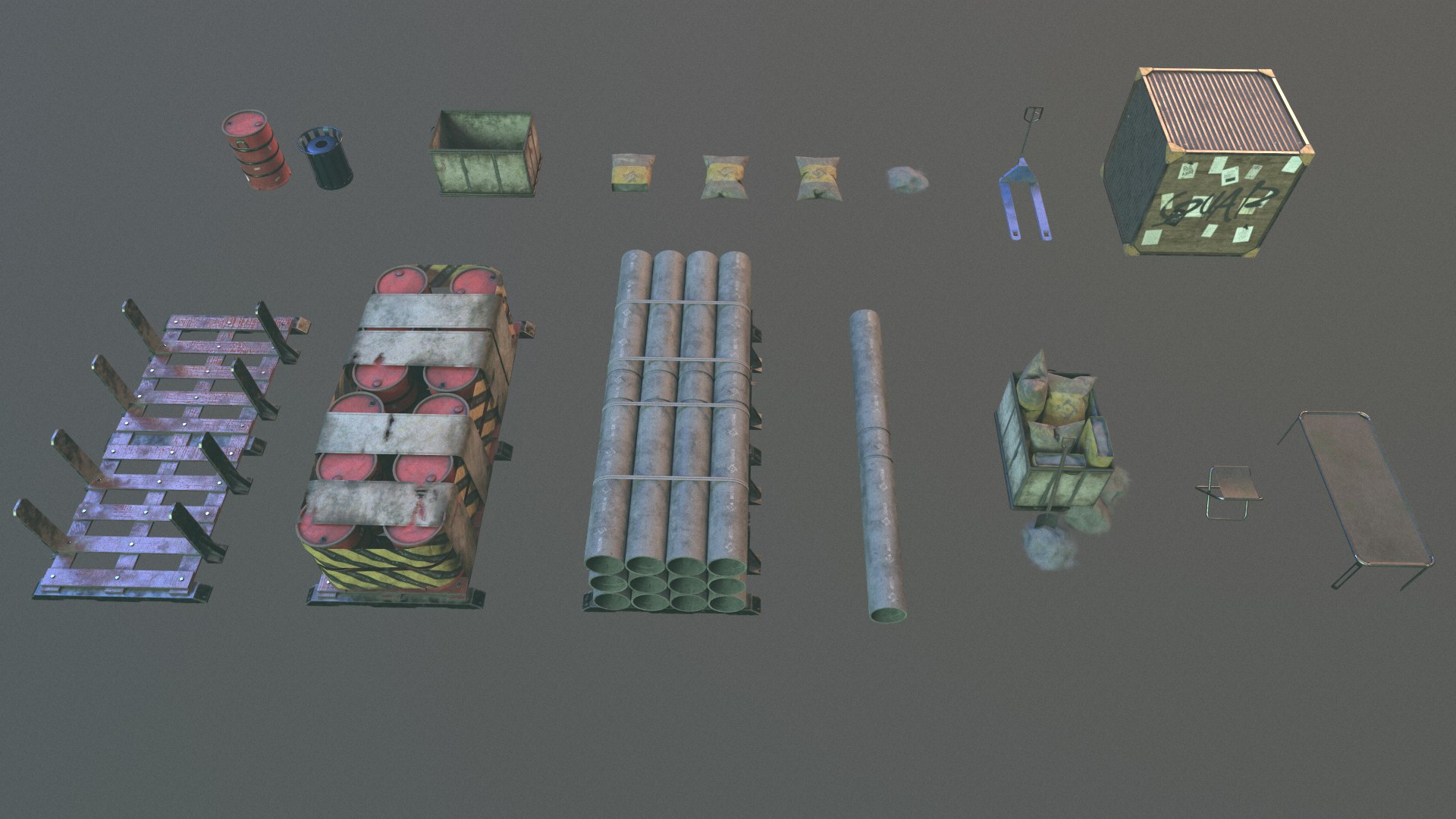 3D Environmental Prop Kit Model - TurboSquid 2393386