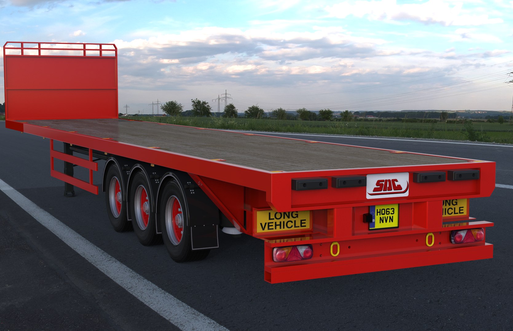 3D Model Sdc Flatbed Trailer - TurboSquid 1334022