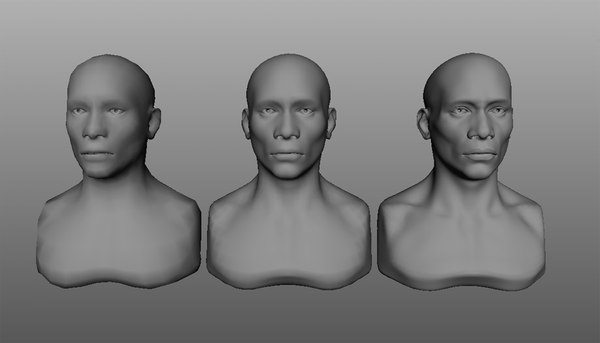 male african bust head obj