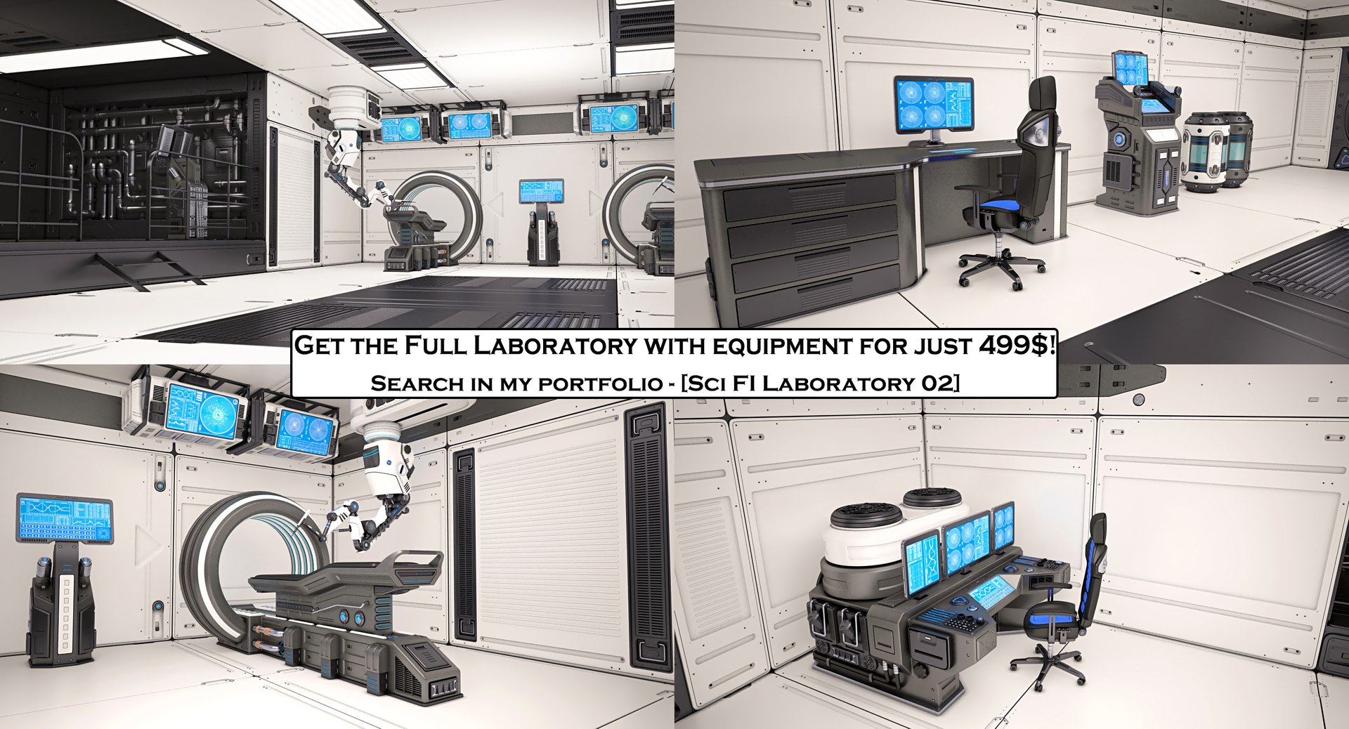 Sci Fi Lab Table 3D - TurboSquid 1236015