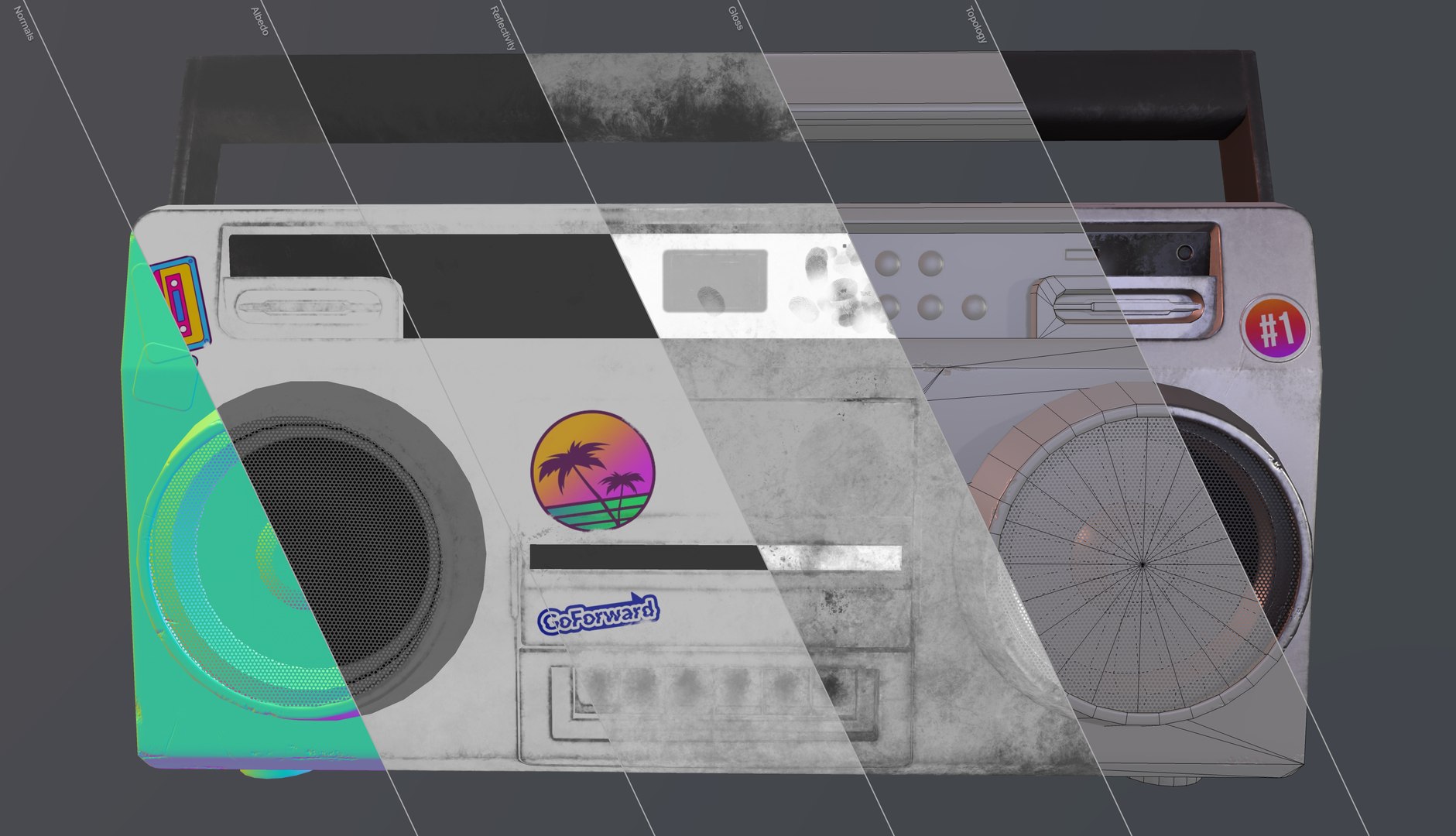 Low-poly Boombox 3D Model - TurboSquid 1714896