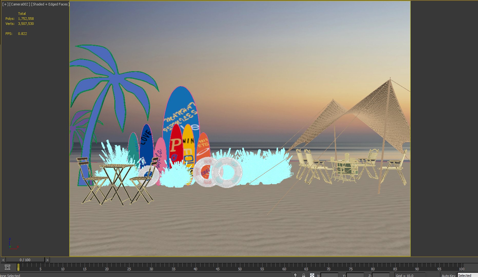 3D Model Modern Surfboard Display Beach Check-in Coastal Vacation ...