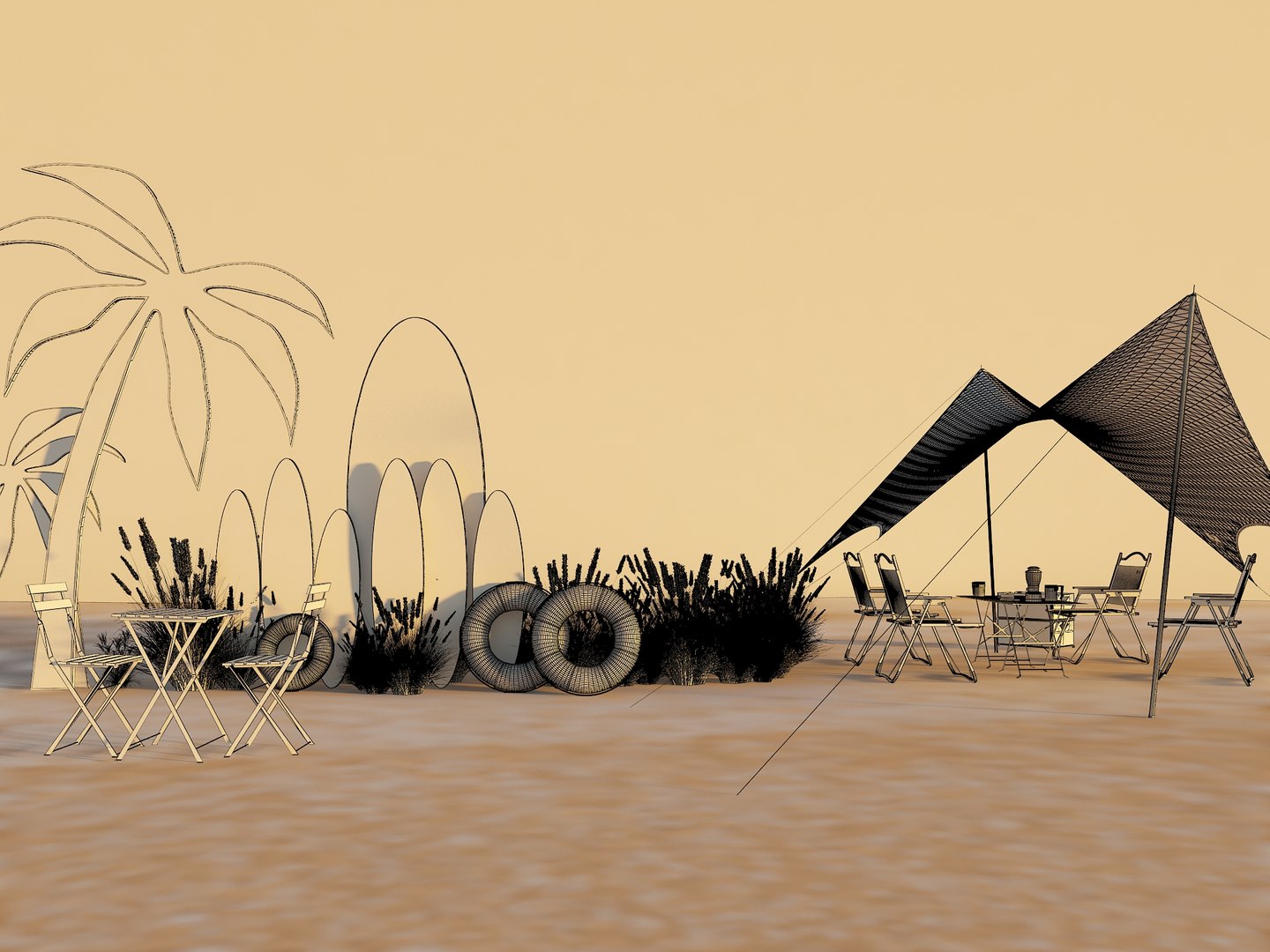 3D Model Modern Surfboard Display Beach Check-in Coastal Vacation ...