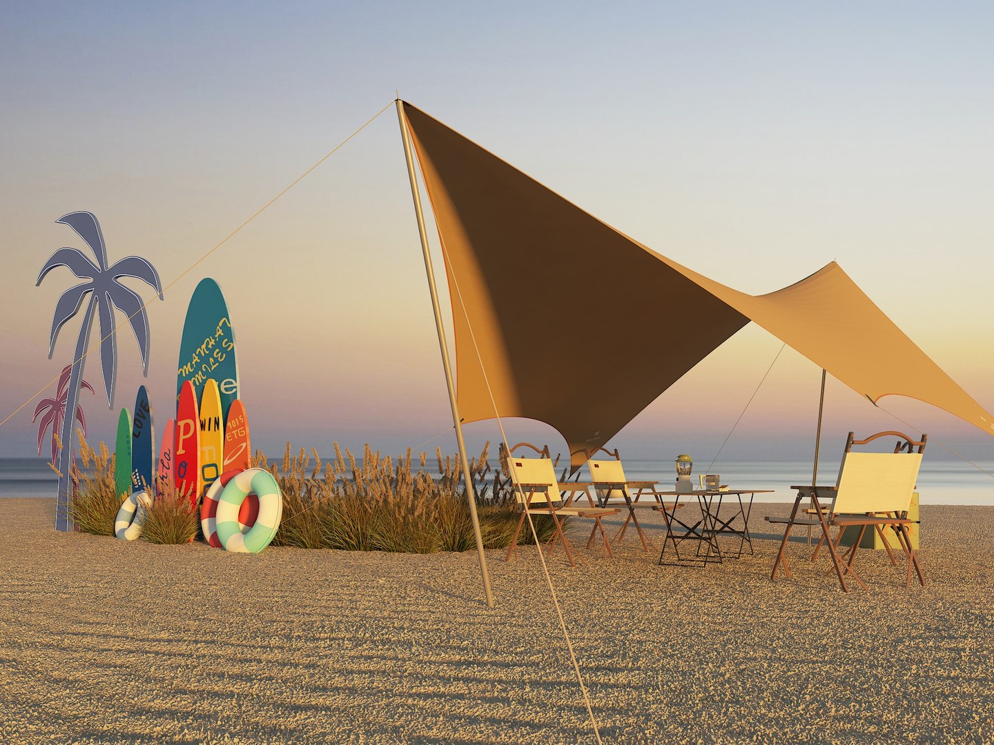 3D Model Modern Surfboard Display Beach Check-in Coastal Vacation ...