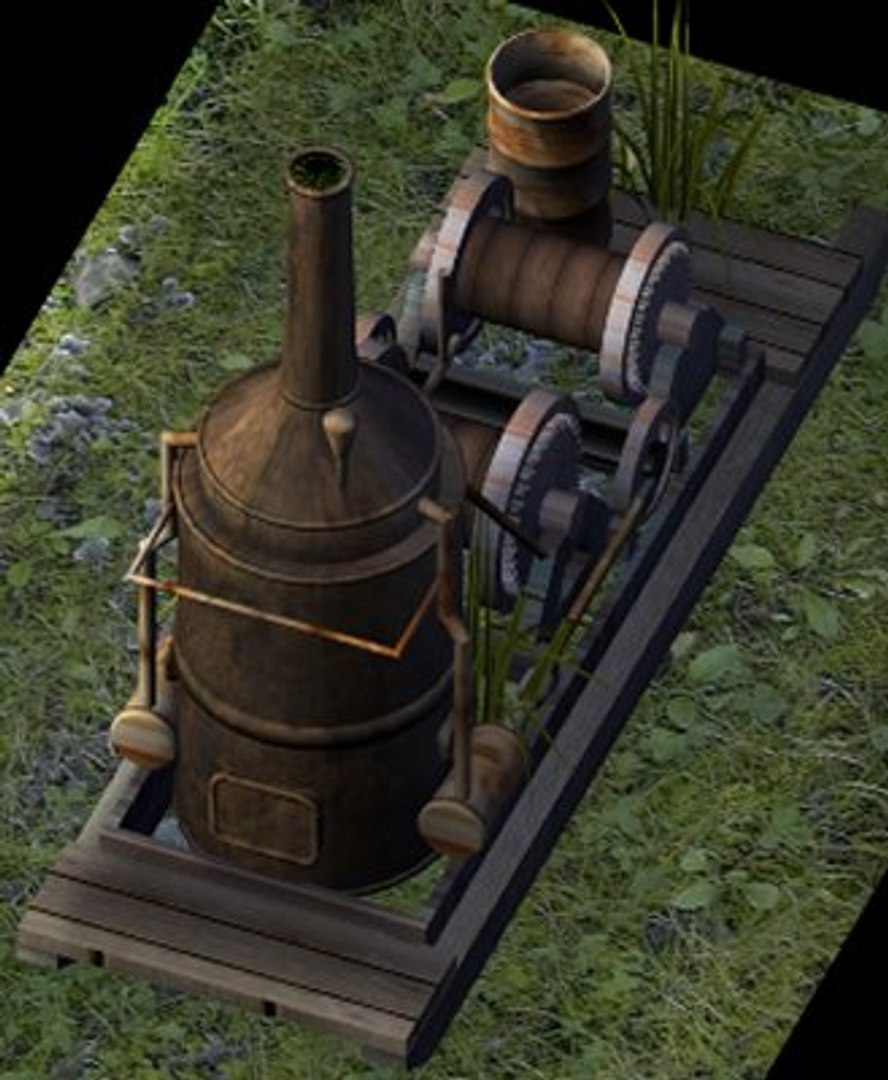 Rustic Donkey Engine 3d Model