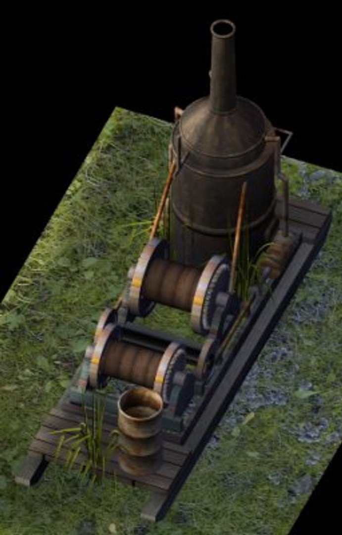 Rustic Donkey Engine 3d Model