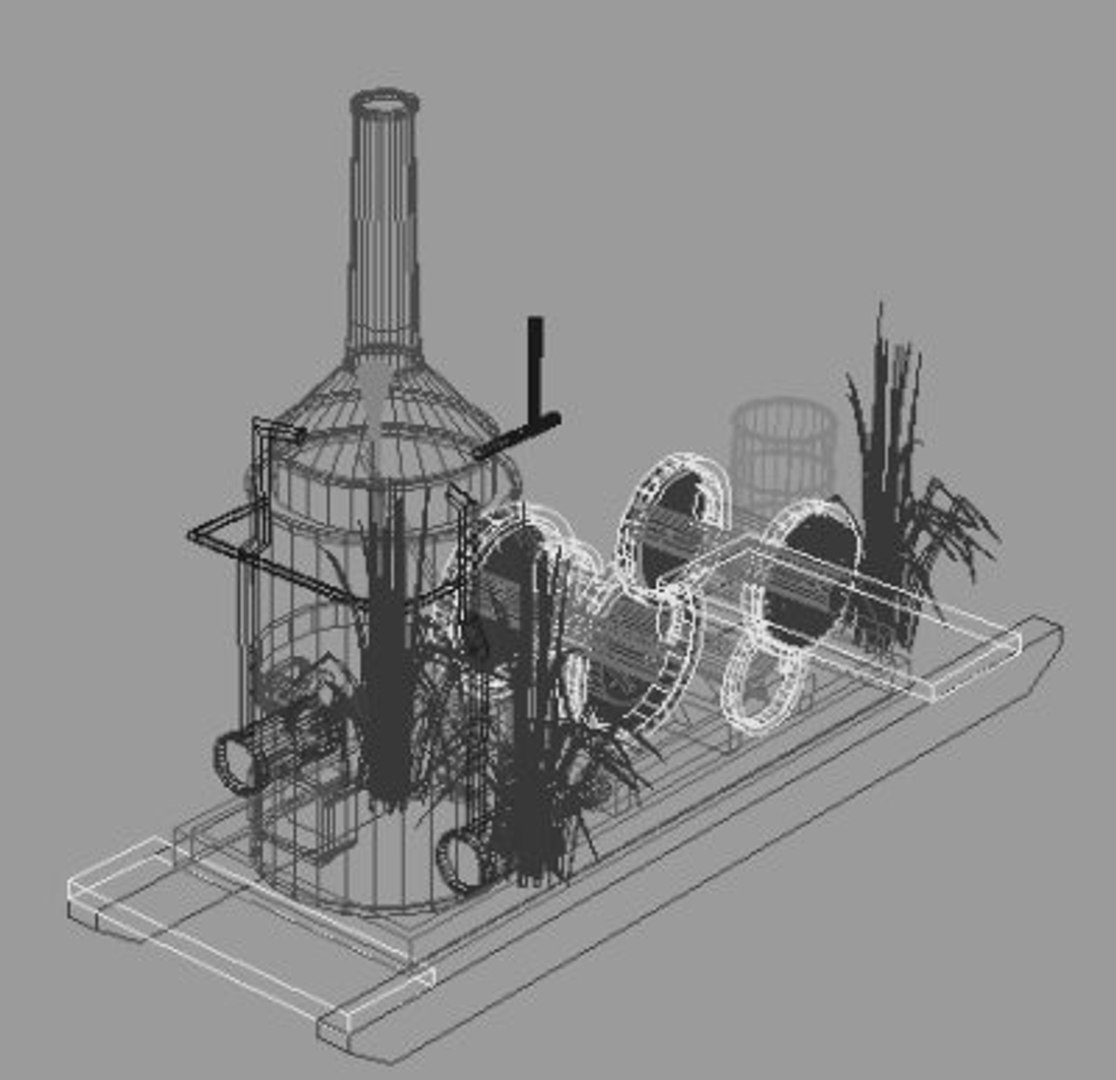 Rustic Donkey Engine 3d Model