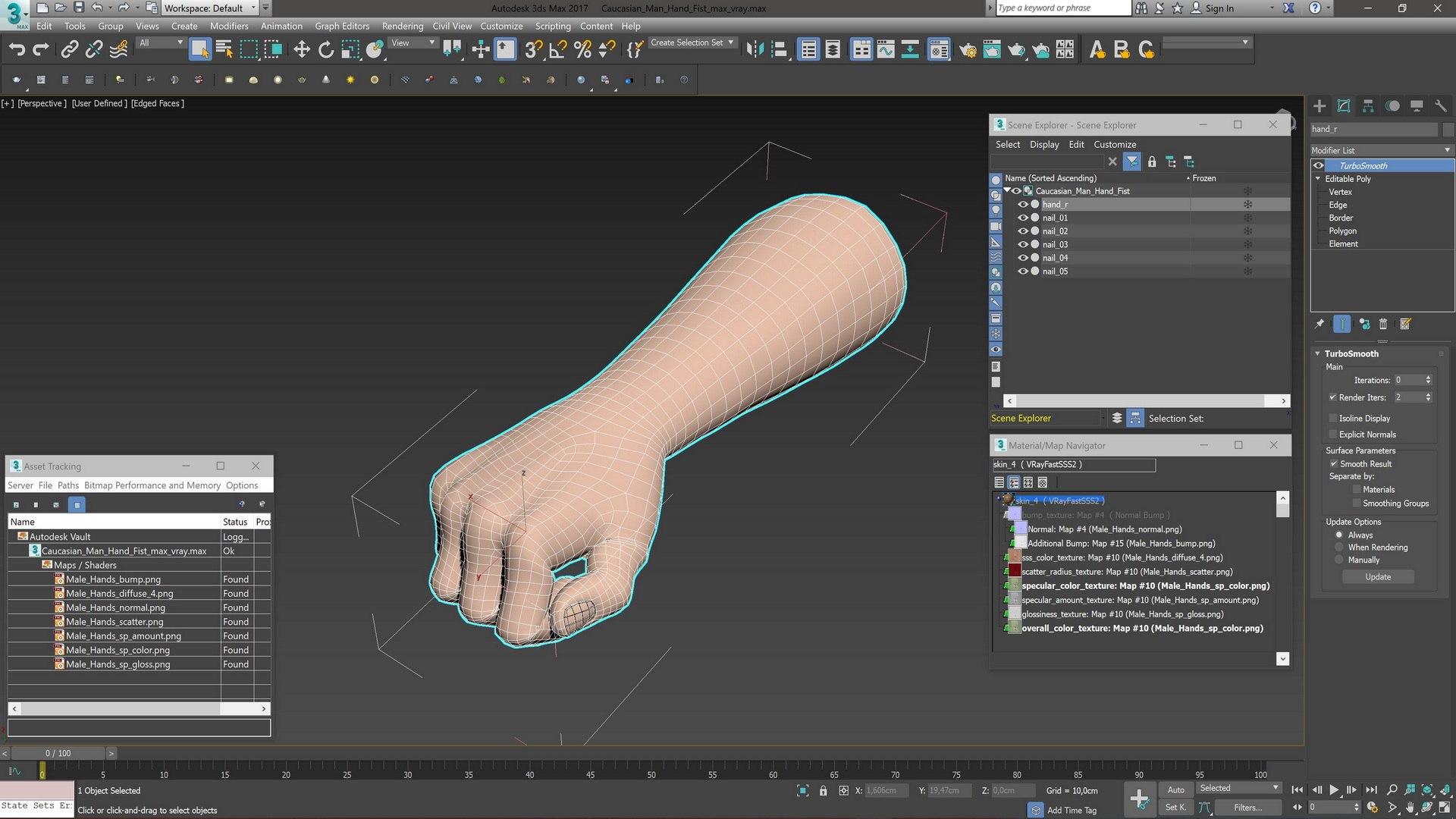Caucasian Man Hand Fist Model - TurboSquid 2195609