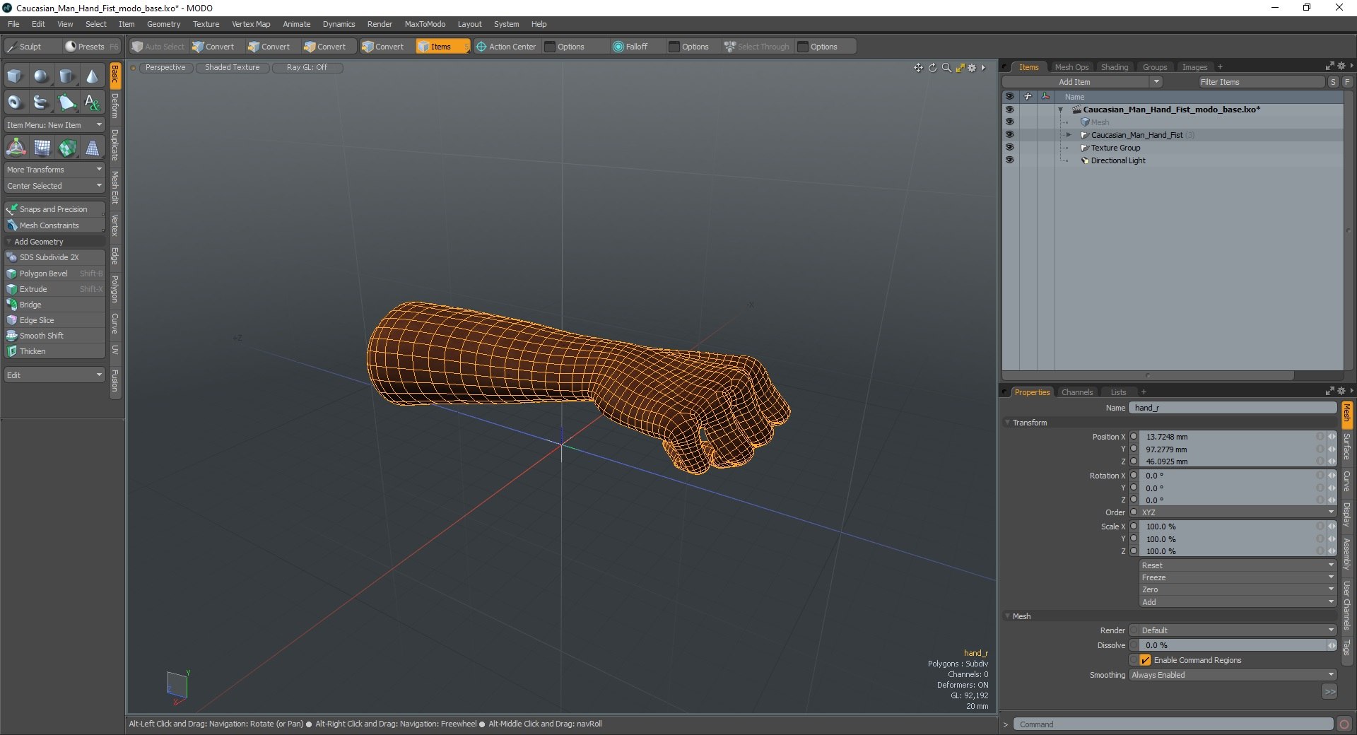 Caucasian Man Hand Fist Model - TurboSquid 2195609