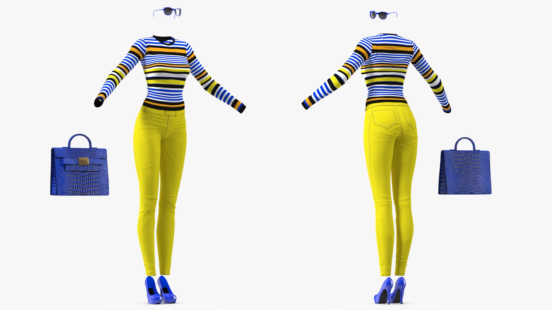 3D Fashionable Style Clothes Set Model - TurboSquid 1739602