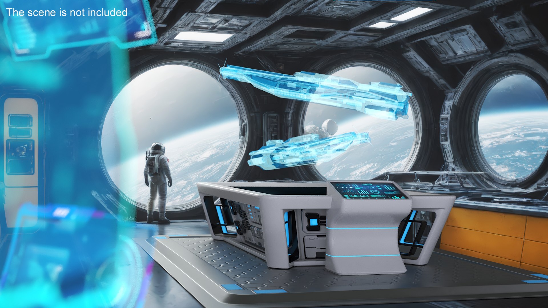 3D Holographic Table With Spaceship Hologram - TurboSquid 2415893