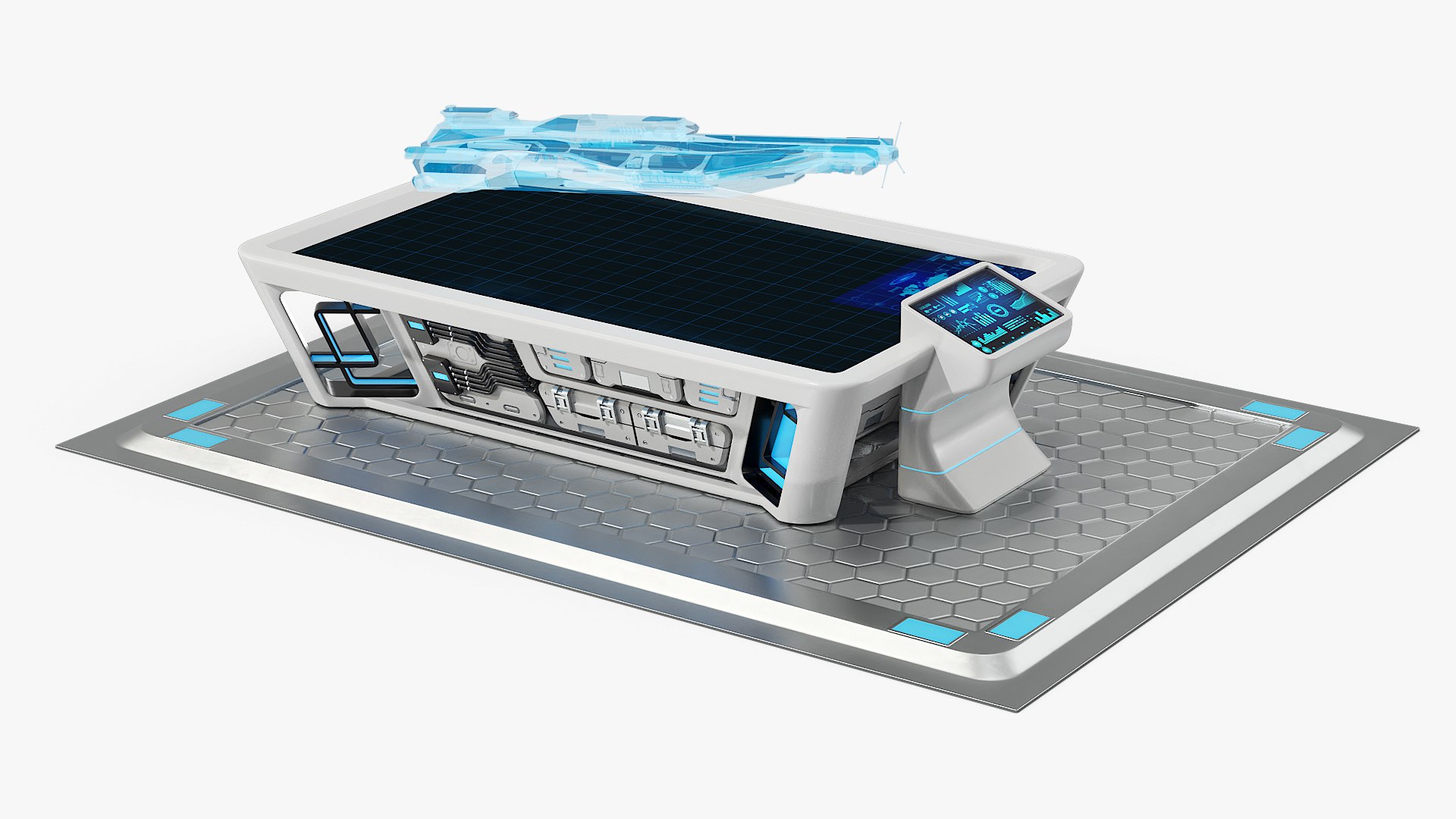 3D Holographic Table With Spaceship Hologram - TurboSquid 2415893