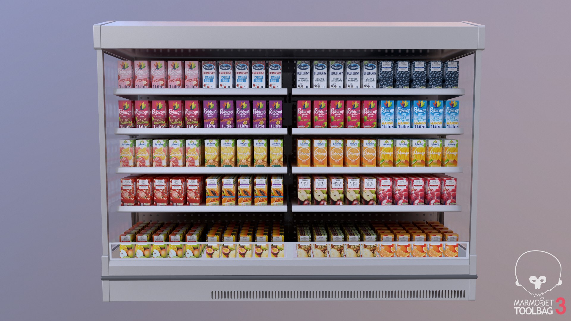 3D Supermarket Juice Display Model - TurboSquid 2032518