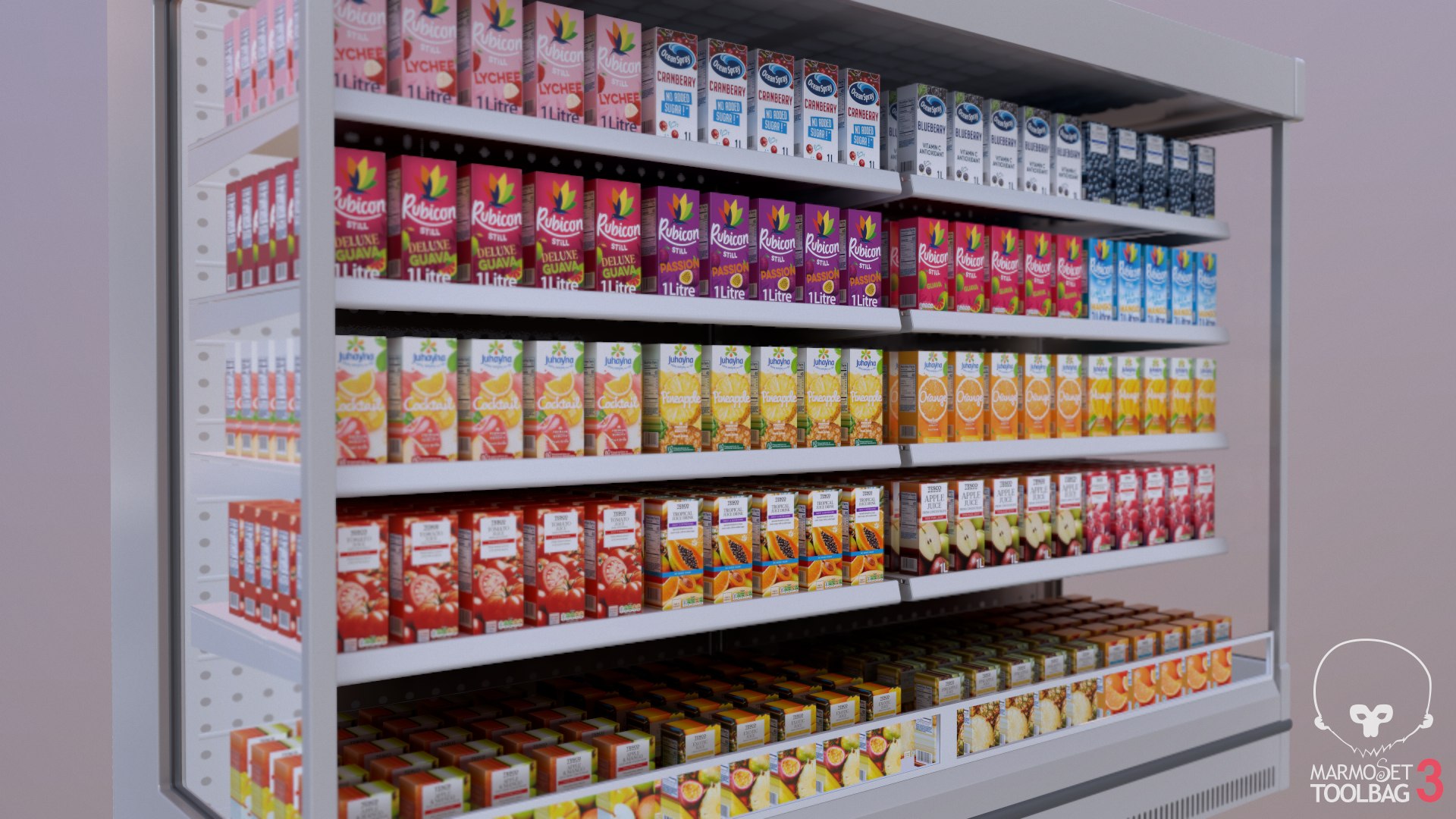 3D Supermarket Juice Display Model - TurboSquid 2032518
