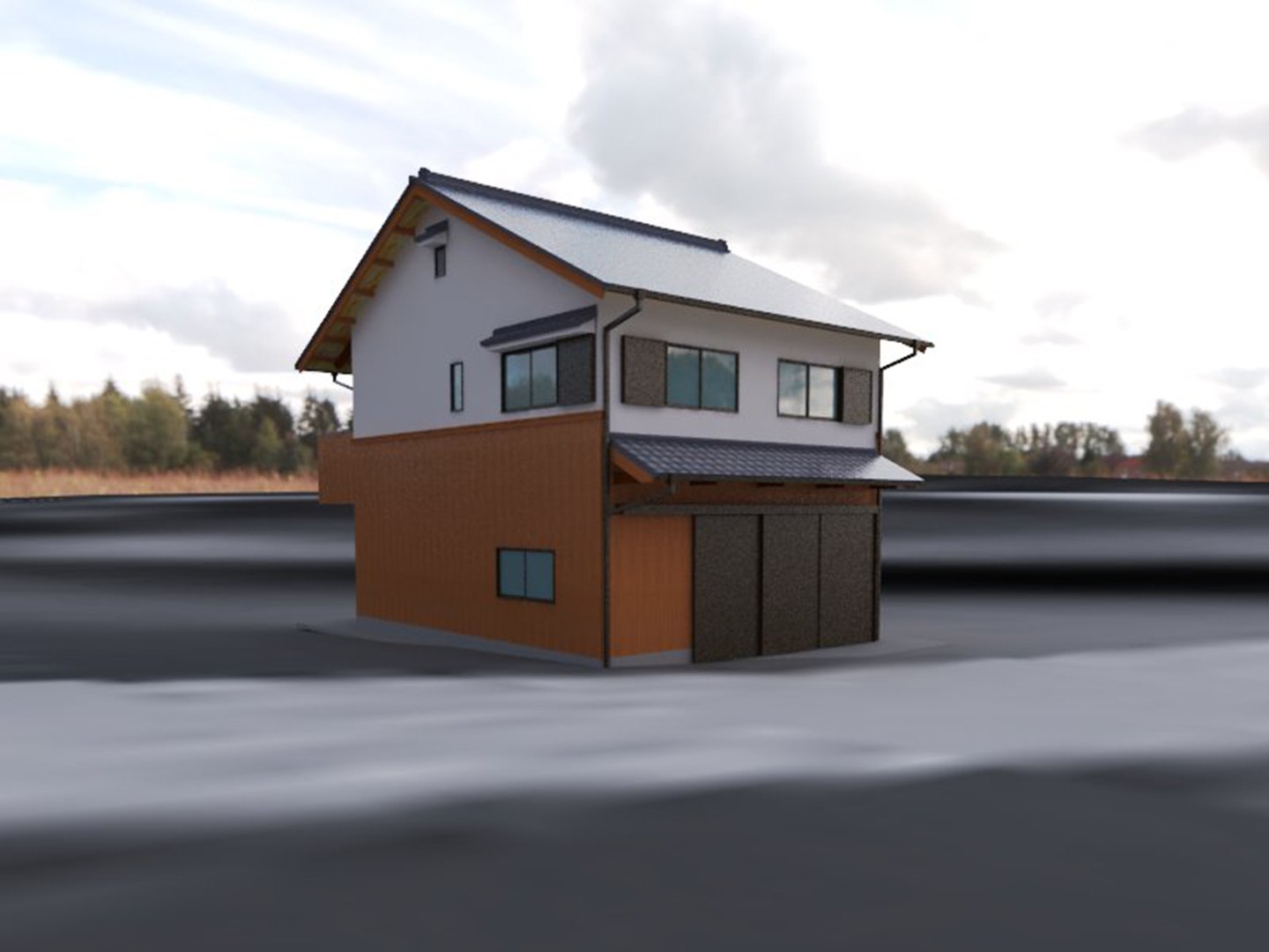 Sample of simple Japanese houses 3D model - TurboSquid 2118336
