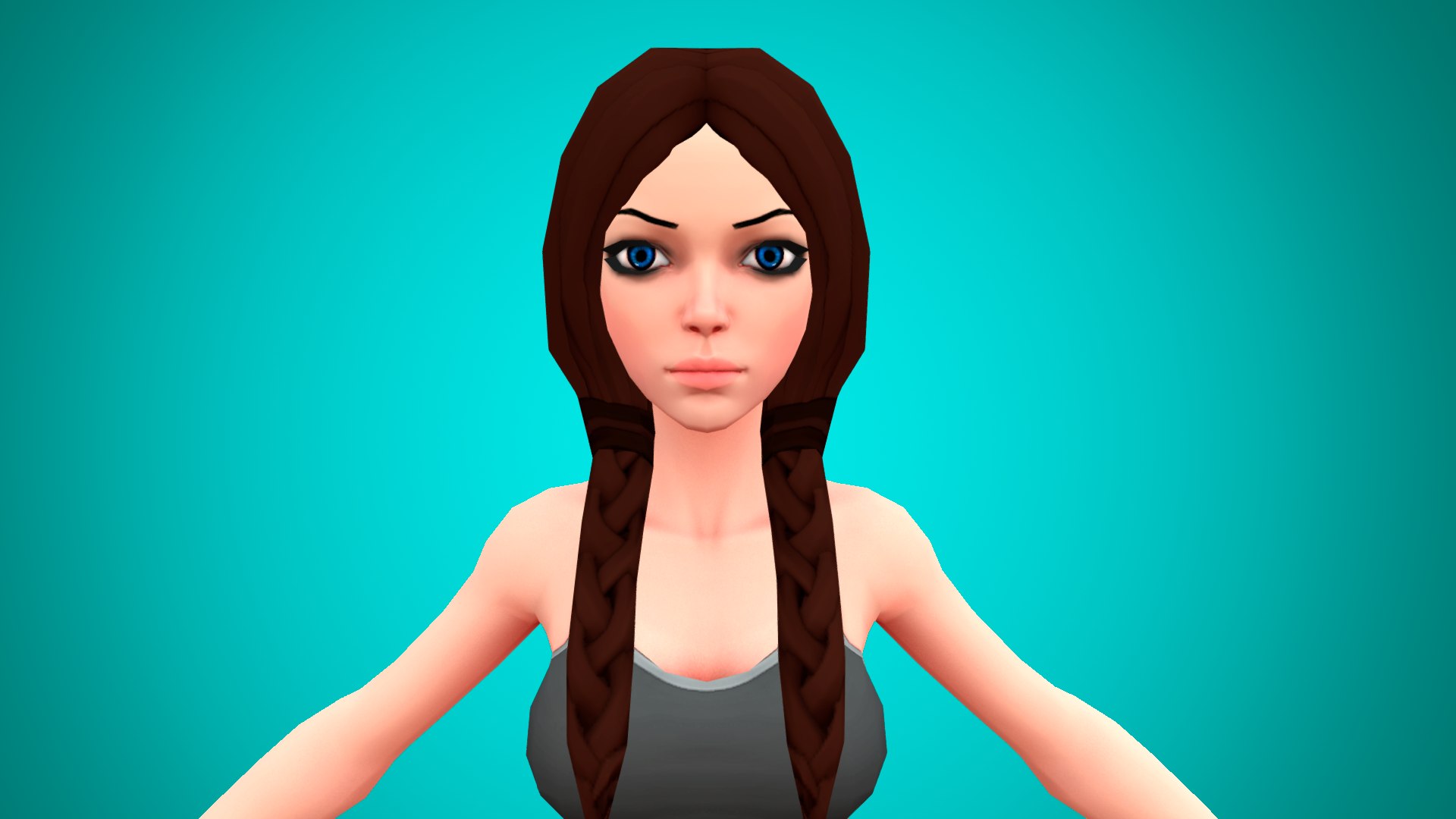 Ariel: Stylized Female Character - Game Ready Base Mesh Model ...