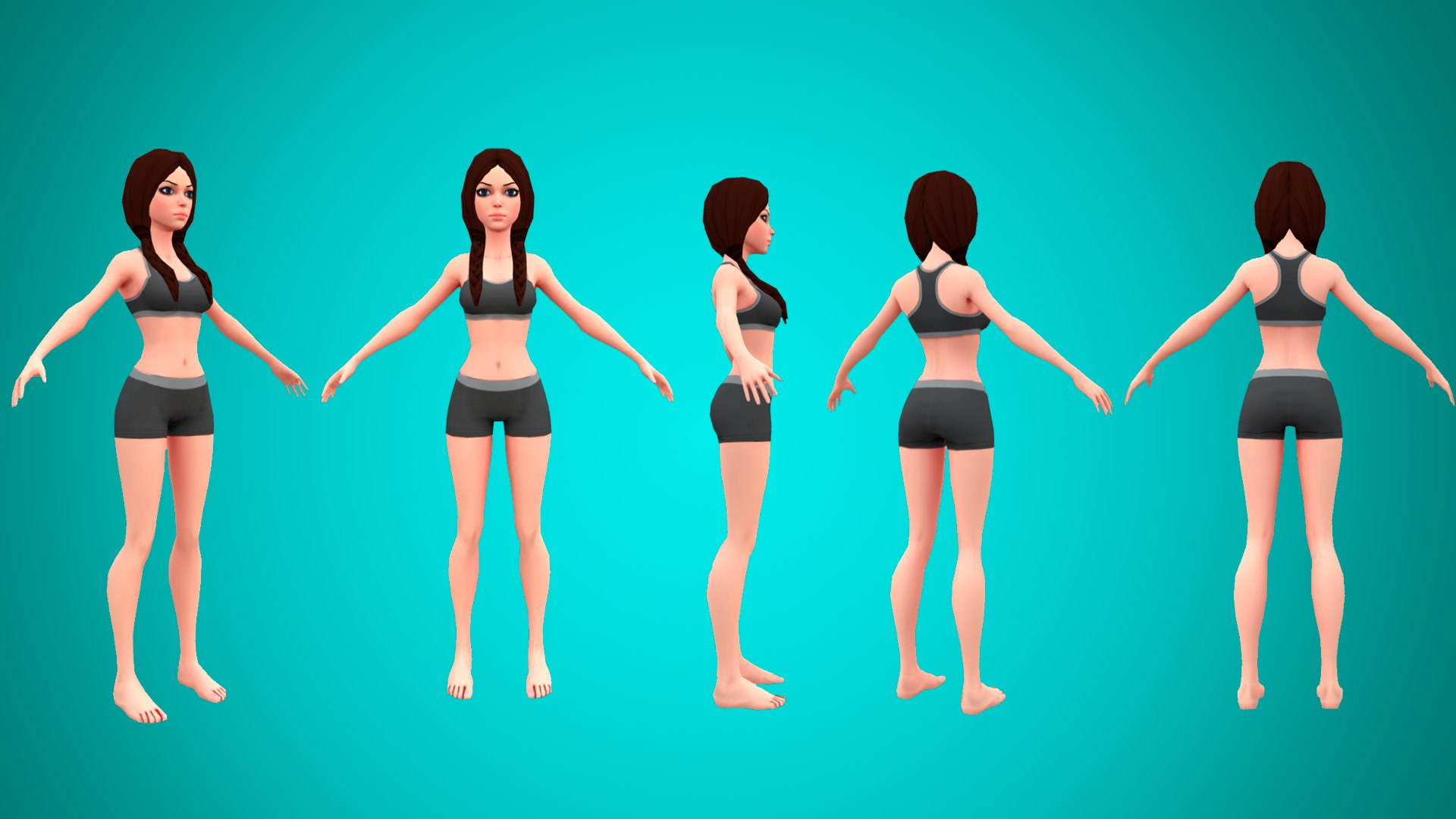 Ariel: Stylized Female Character - Game Ready Base Mesh Model ...