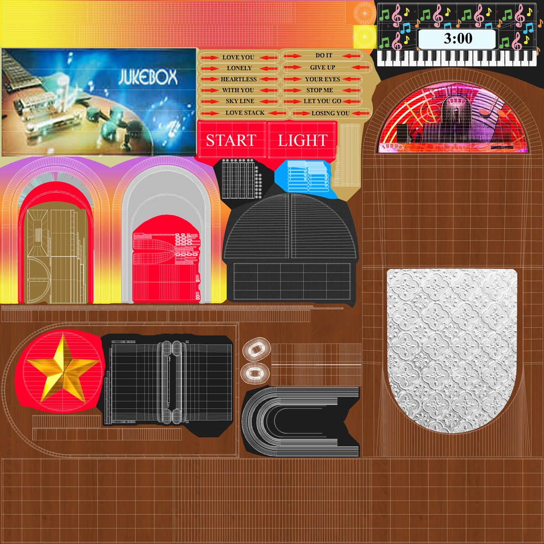 Detailed Jukebox Wooden 3D Model - TurboSquid 2210554