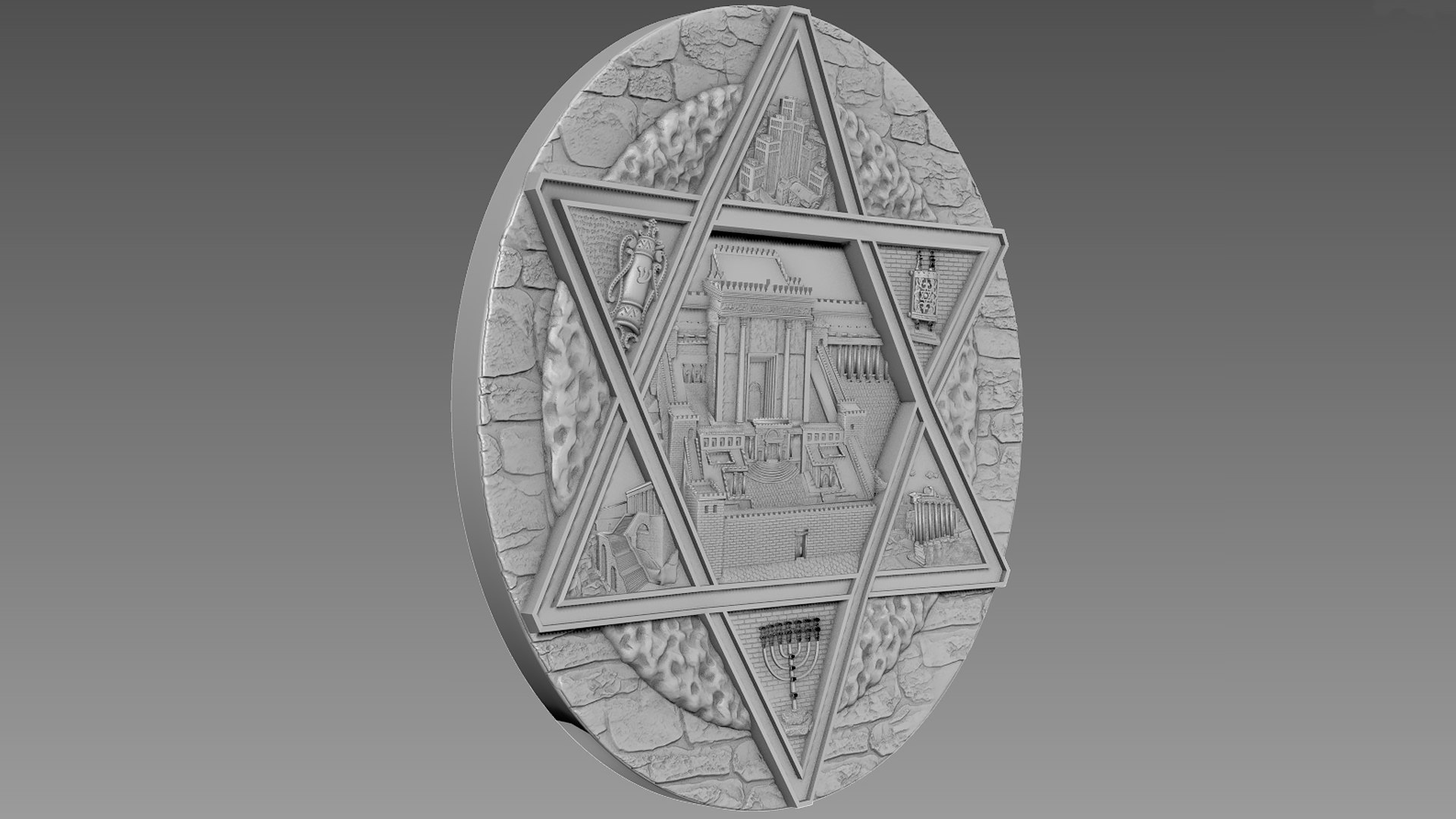 3D Model Bas-Relief Star Of David - TurboSquid 2100133