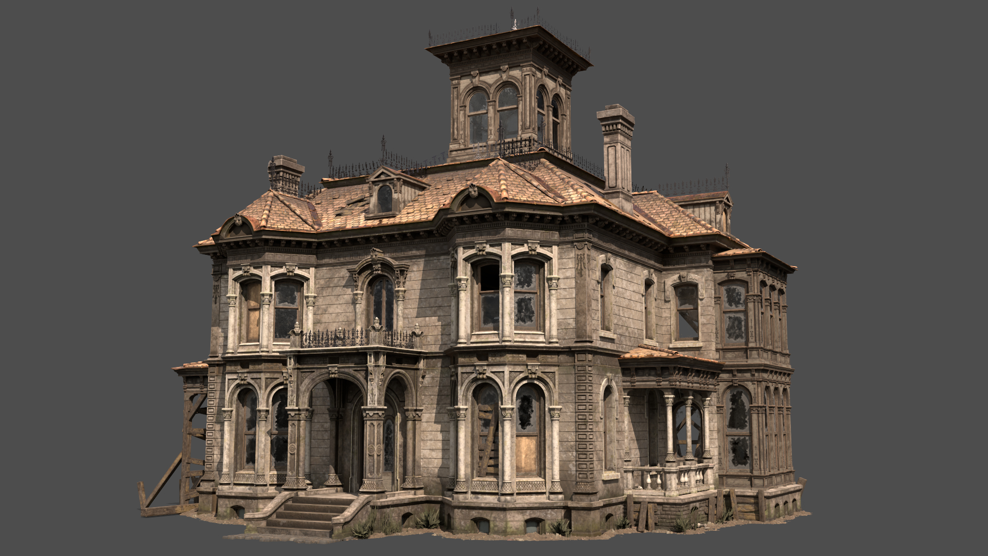 3D Old House Victorian Abandoned - TurboSquid 2220713