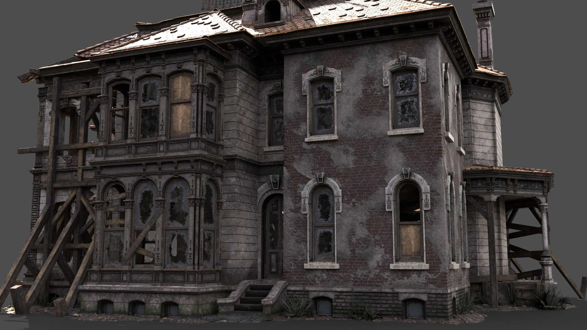 3D Old House Victorian Abandoned - TurboSquid 2220713
