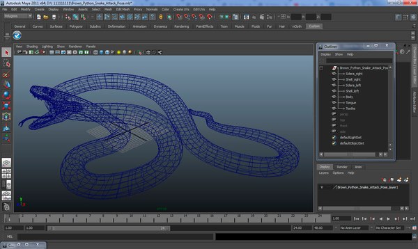 3D yellow python snake attack - TurboSquid 1412938