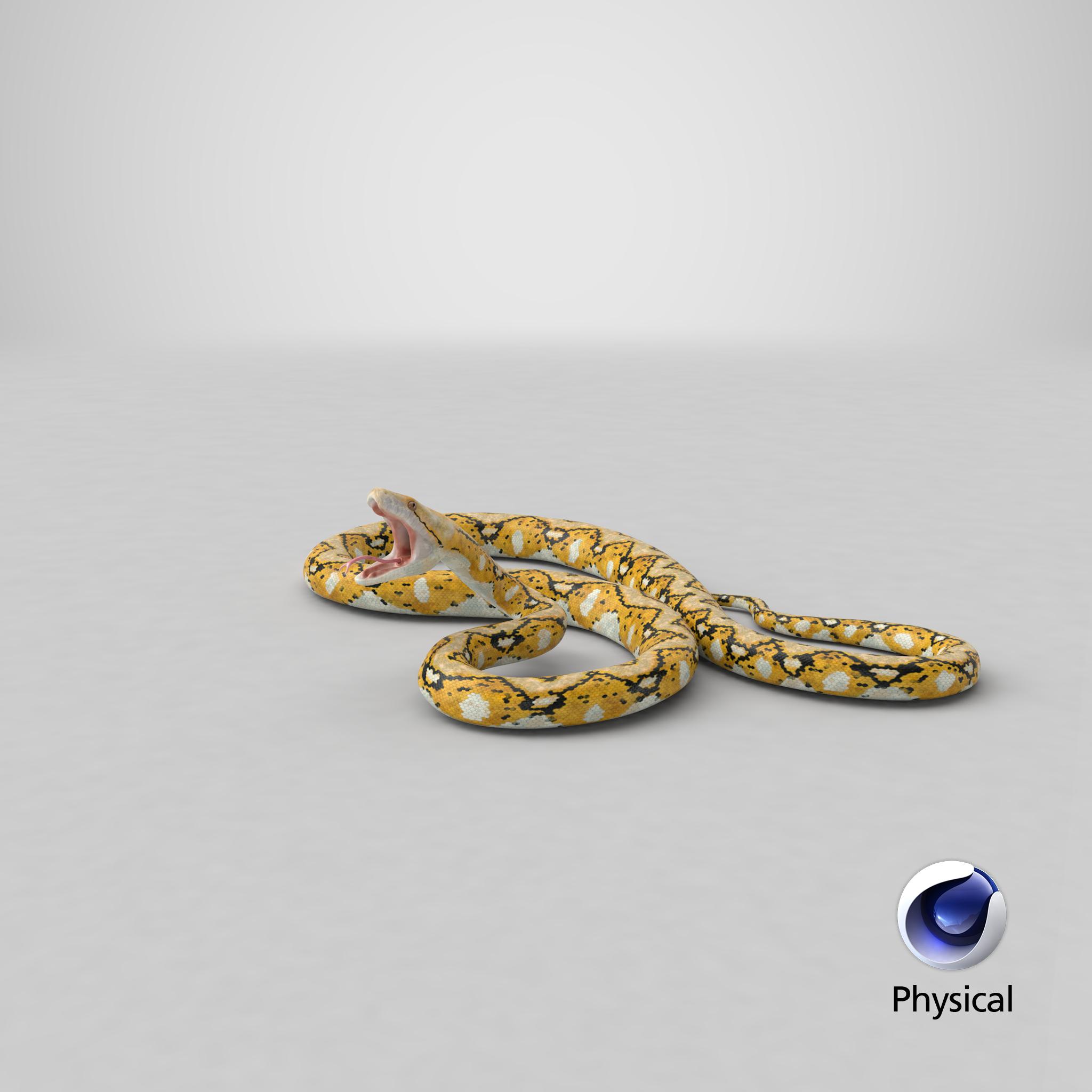 3D yellow python snake attack - TurboSquid 1412938