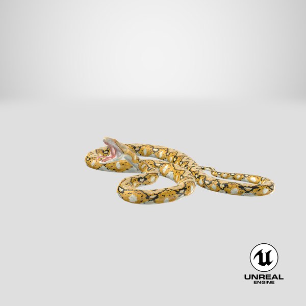 3D yellow python snake attack - TurboSquid 1412938