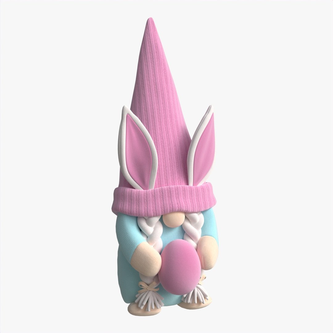 3D Easter Plush Doll Gnome With Egg 02 - TurboSquid 2027480
