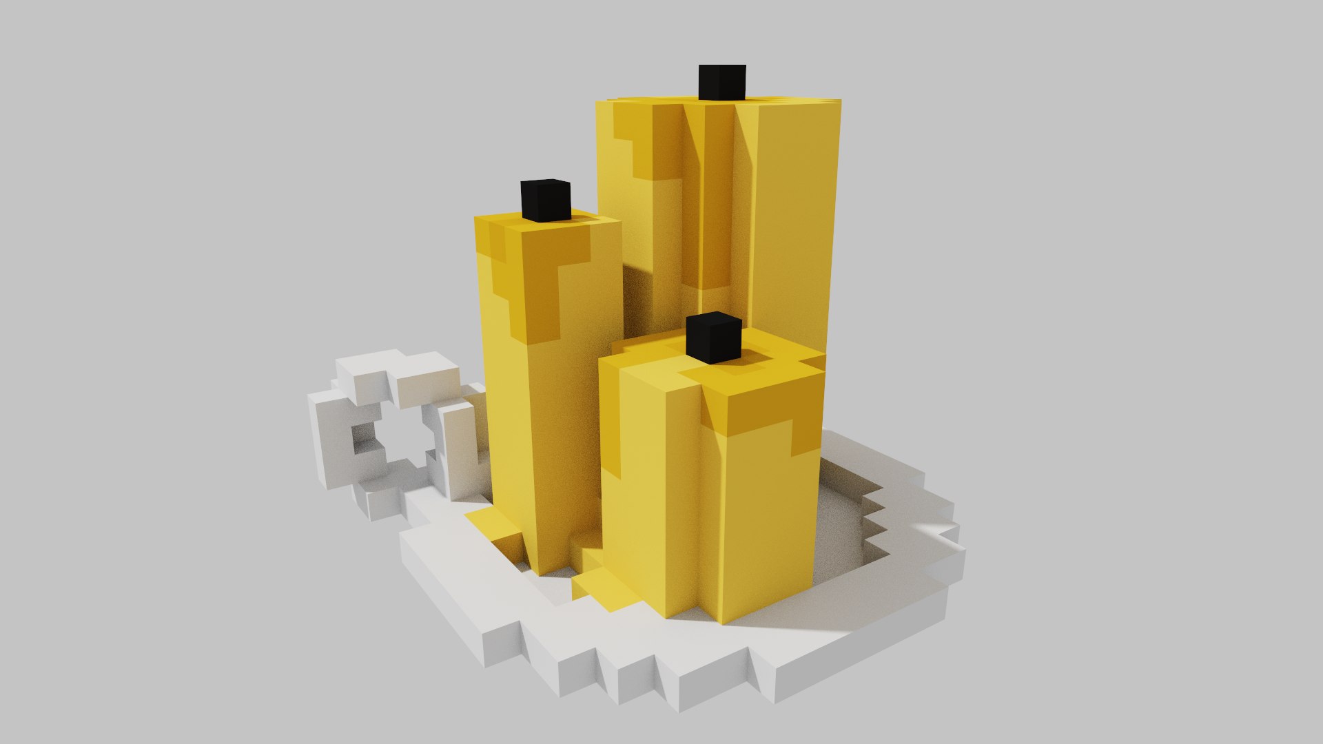 3 Voxel Candlesticks on Holder 3D model - TurboSquid 2055619