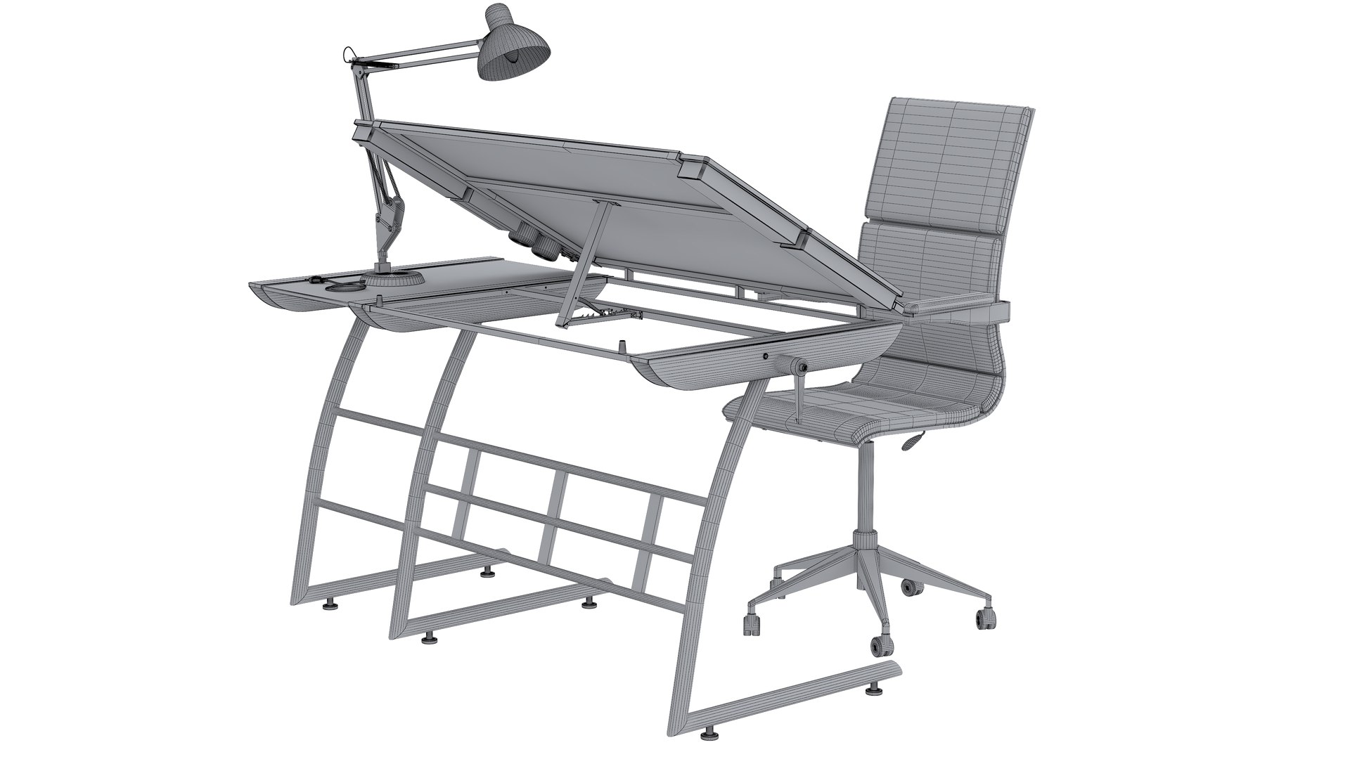 3D Drawing Table With Office Chair - TurboSquid 2317474