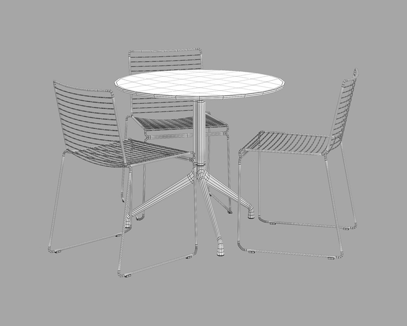 Hay Dining Set Hee Chair-AAC Table 3D - TurboSquid 2402471