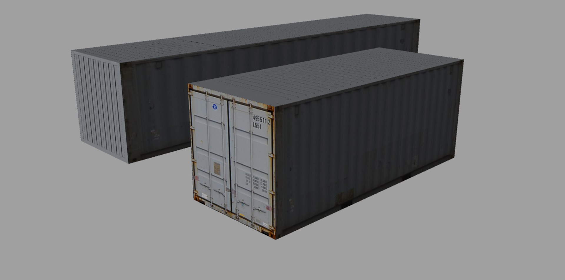 3d Model Of Container Teu 20ft